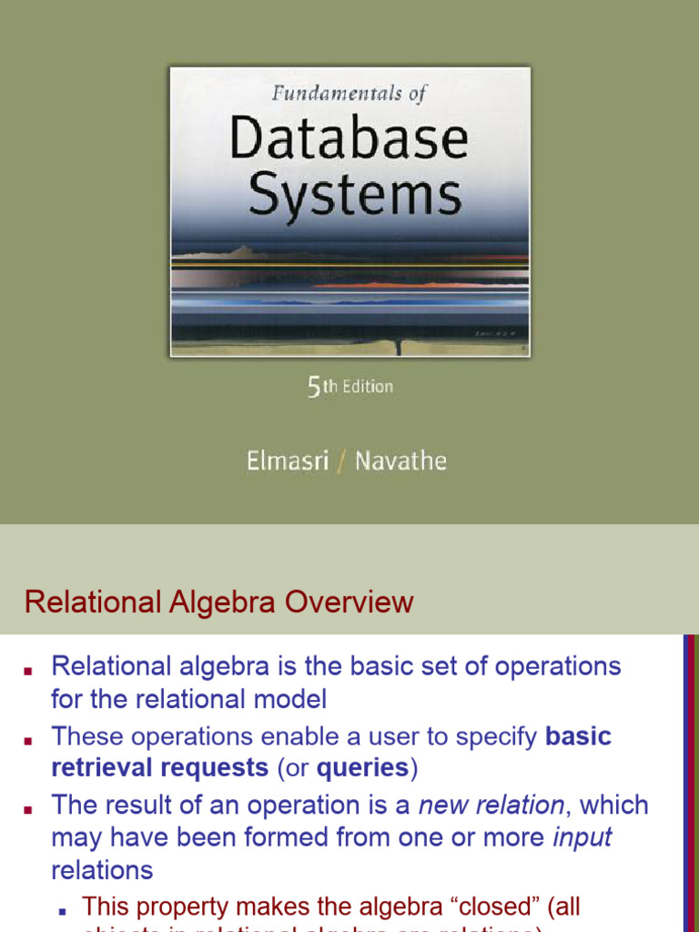 The Relational Algebra and Calculus | PDF | Relational Model | Sql