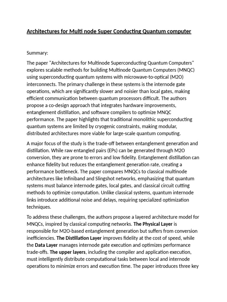 Architectures For Multinode Superconducting Quantum Computers Pdf Quantum Computing Computing