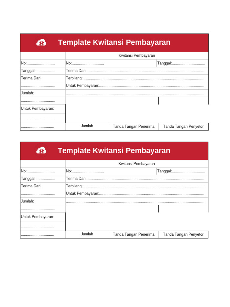 Template Kwitansi Kosong | PDF