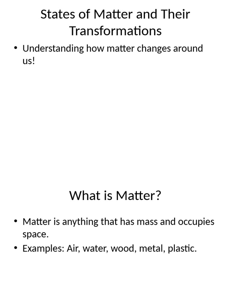 States of Matter and Transformations | PDF
