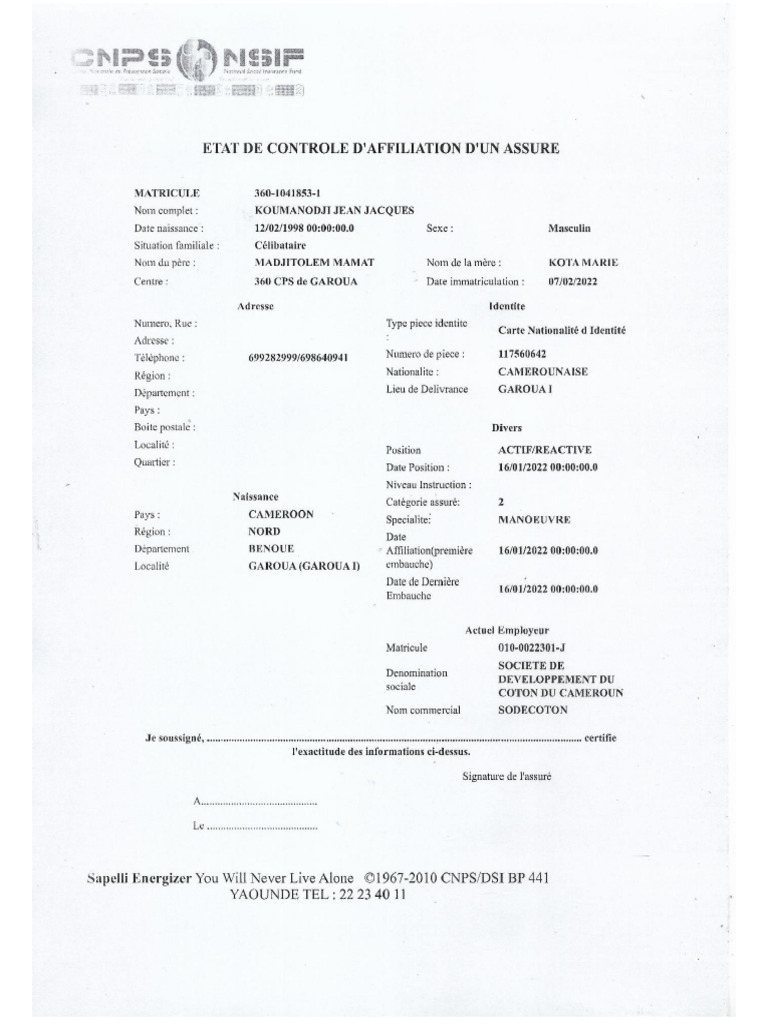 CNPS Affiliation Jacques | PDF