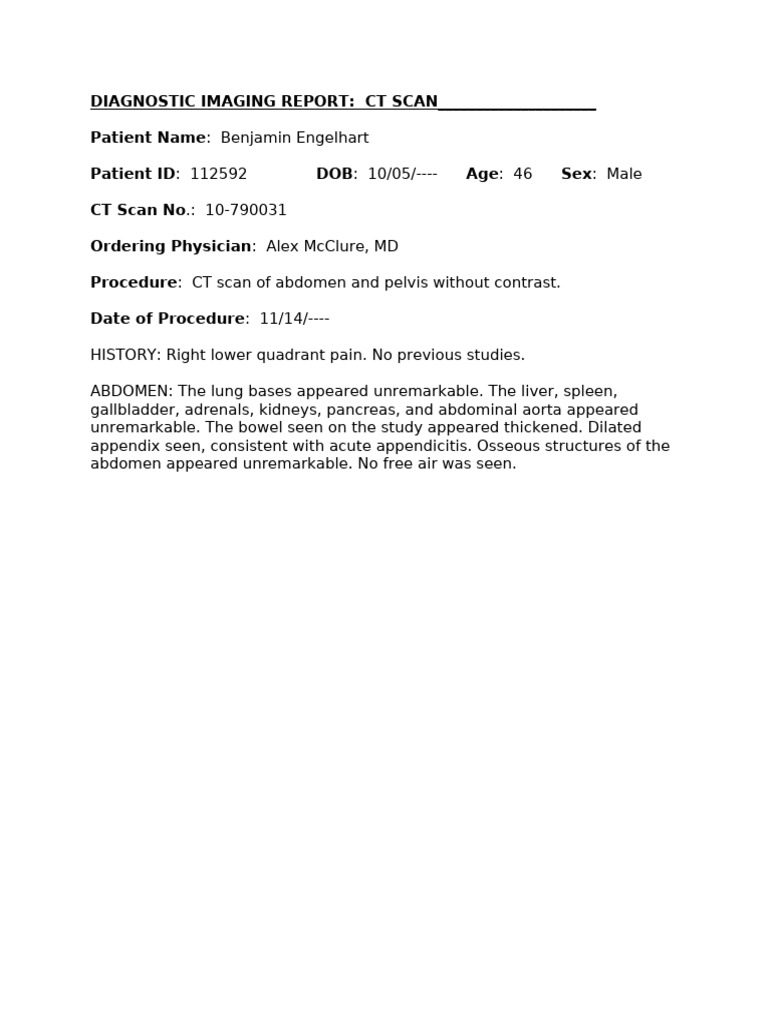 Diagnostic Imaging Form-Case Study 2-Benjamin | PDF