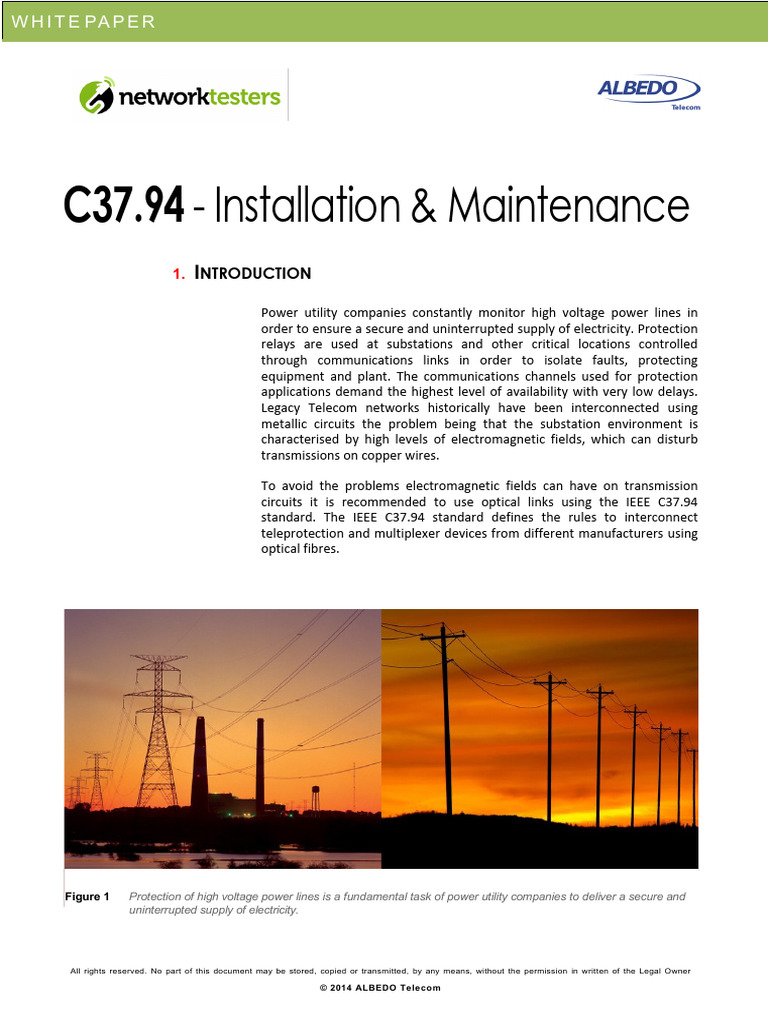 Albedo Whitepaper C37 94 Installation Maintenance Pdf