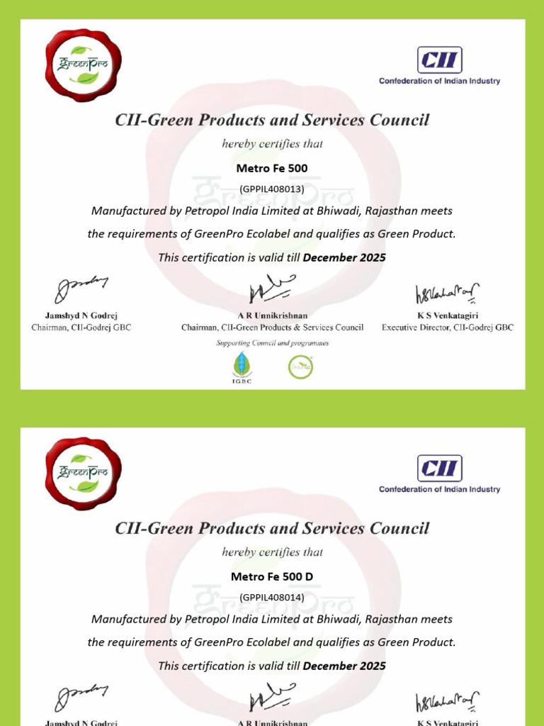 Steel CII Certificate-90 | PDF | Economy And The Environment