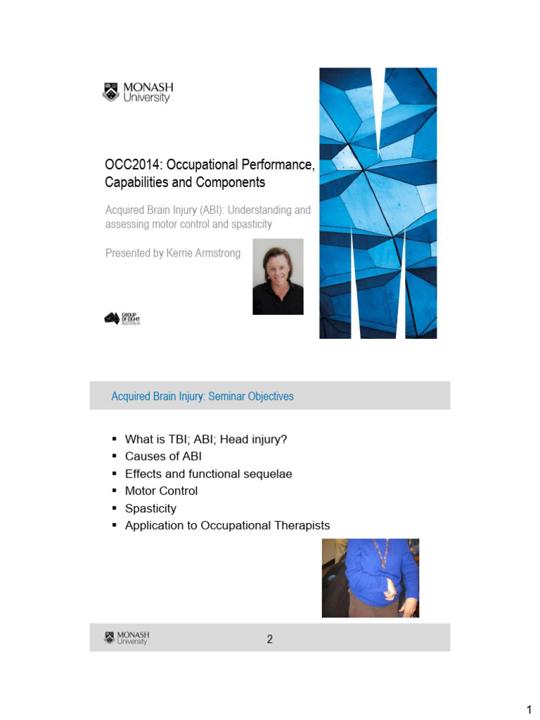 OCC2014 ABI Assessing Motor Control Spasticity (Handout) | PDF ...