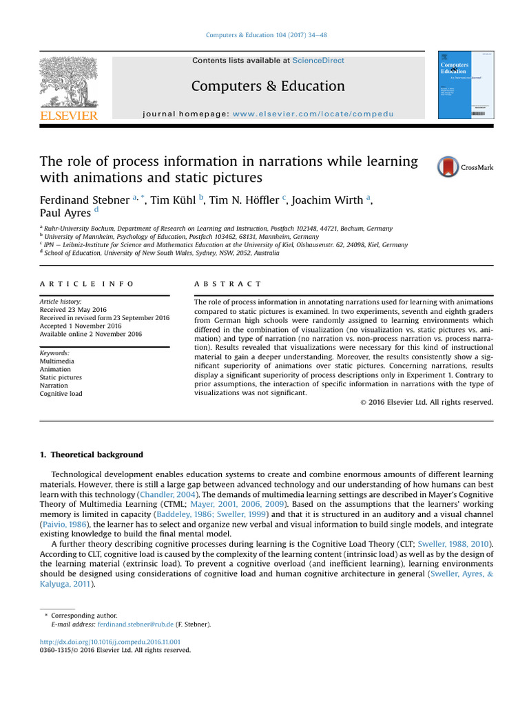 The Role of Process Information in Narrations While Learni 2017 ...
