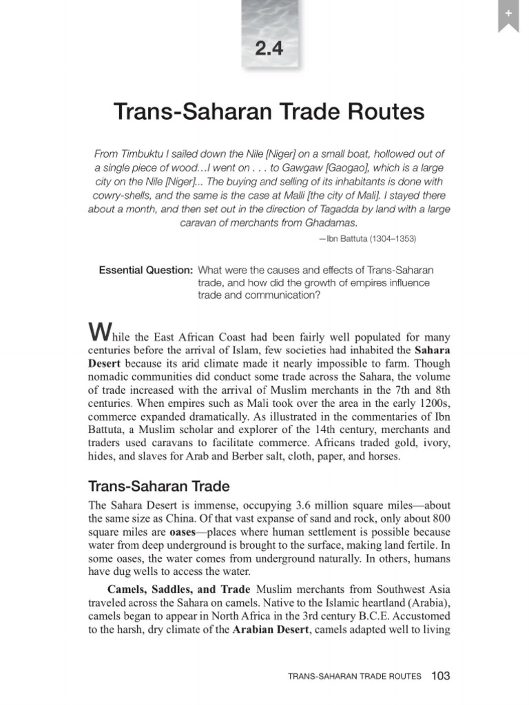 2.4 Trans-Saharan Trade Routes | PDF
