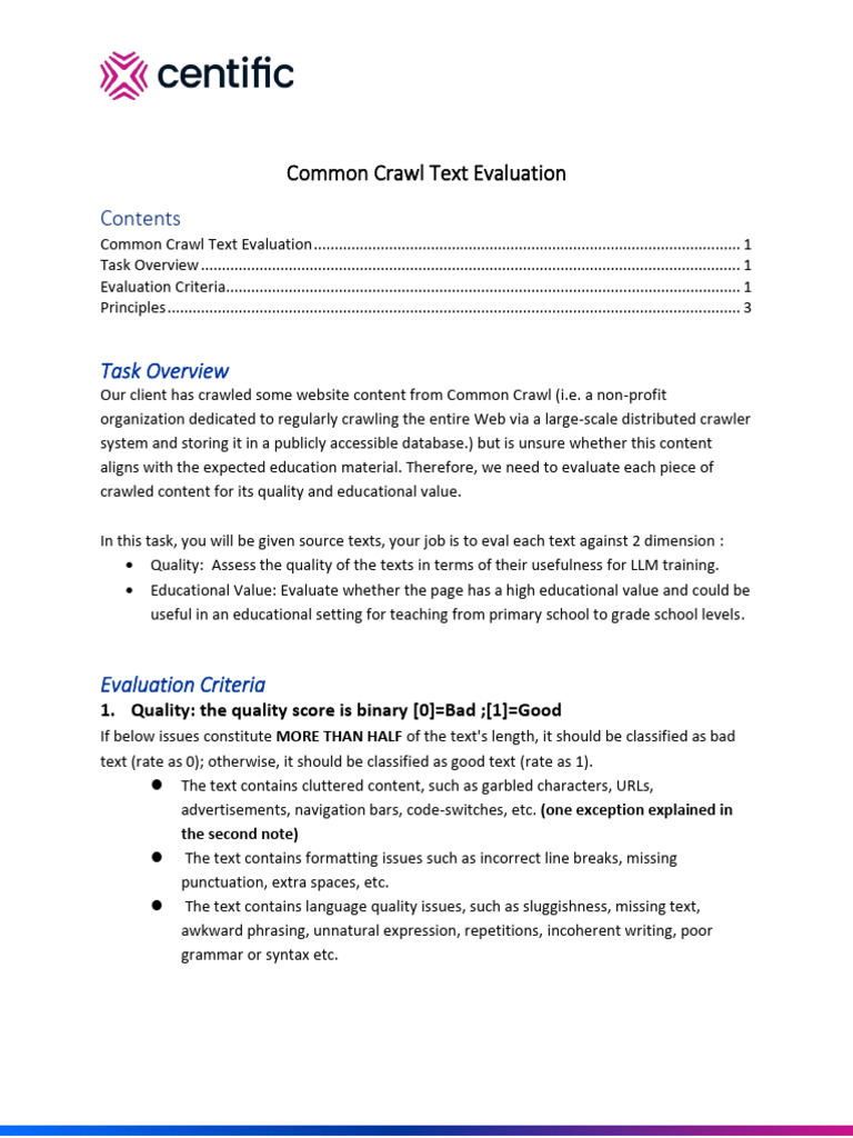 Common Crawl Content Evaluation Guide | PDF | Human Communication ...