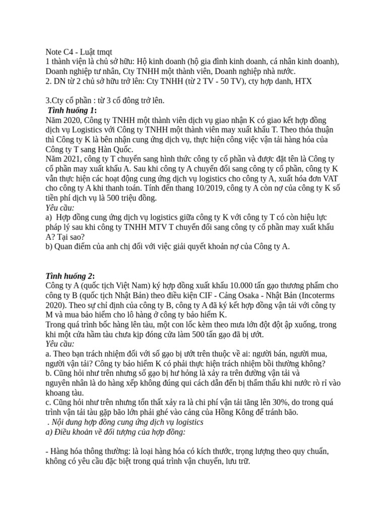 Note C4 - luật tmqt | PDF
