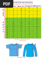 Sublimation Size Chart | PDF | Clothing | Fashion