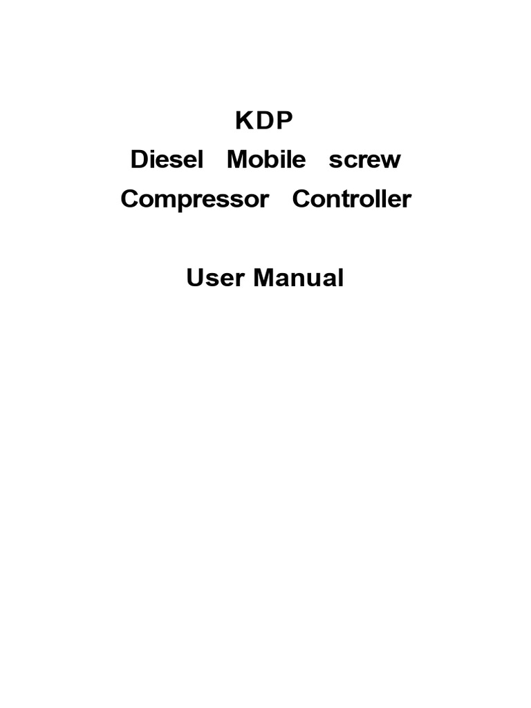 Diesel Mobile Screw Compressor Controller User Manual | PDF | Parameter (Computer Programming ...
