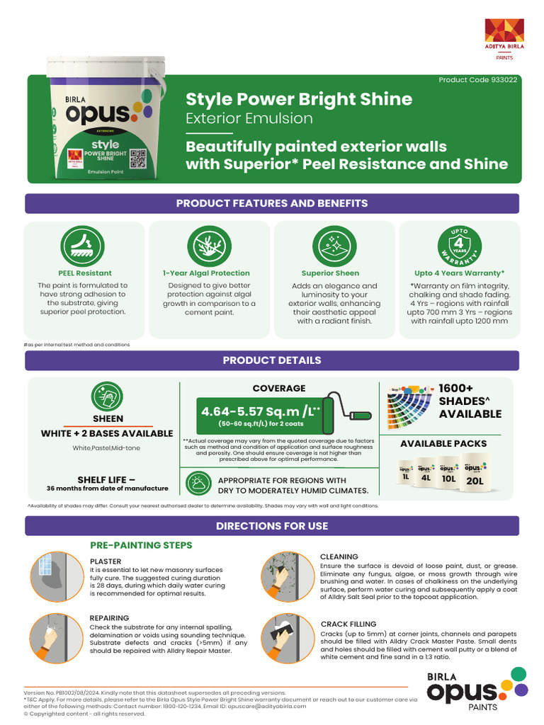 Style Power Bright Shine Overview | PDF | Paint | Materials