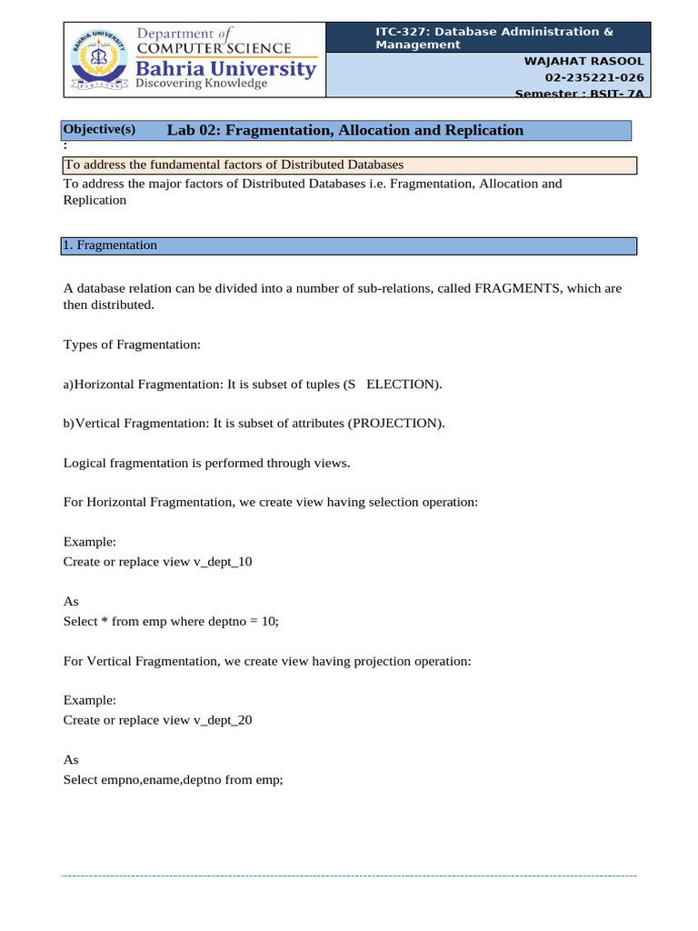 DBAM Lab 02 23022024 090137am 14092024 123224pm 14022025 094540am | PDF | Databases ...