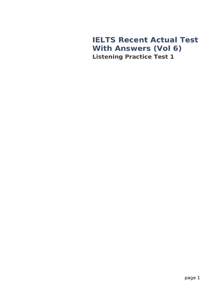 Vol 6 Listening Test 1 Pdf