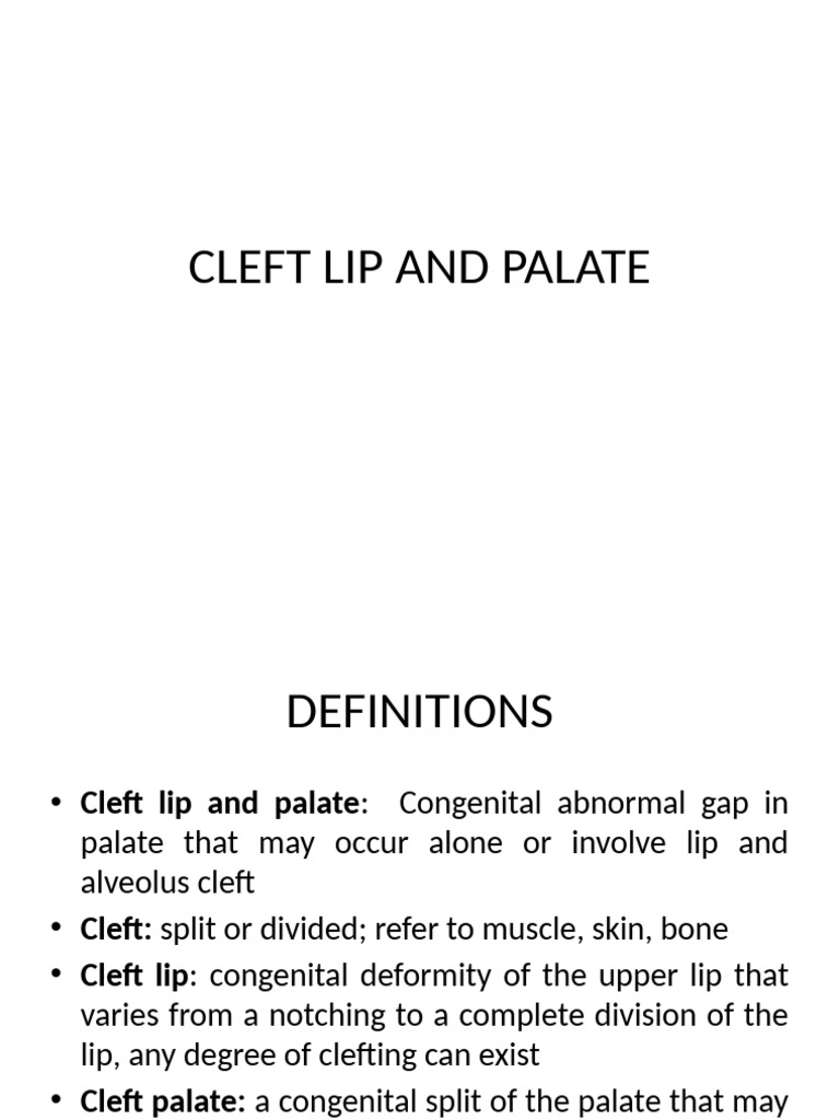Cleft Lip and Palate | PDF | Mouth | Medical Specialties