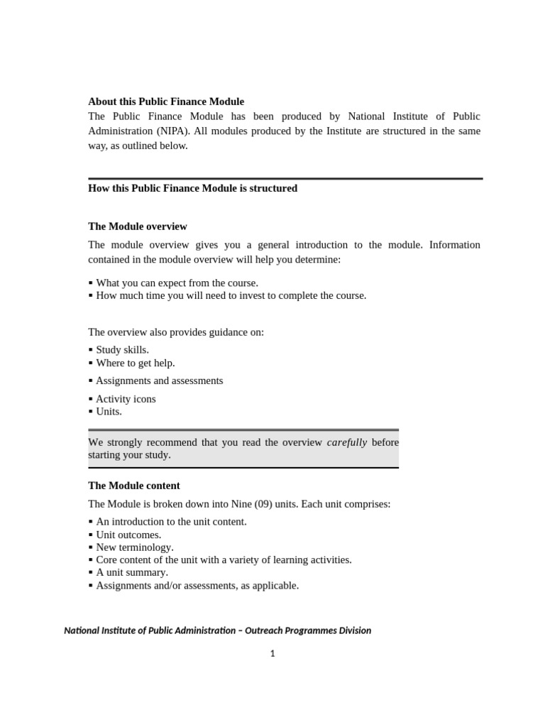 Public Finance Module Overview Guide | PDF | Taxes | Measures Of ...