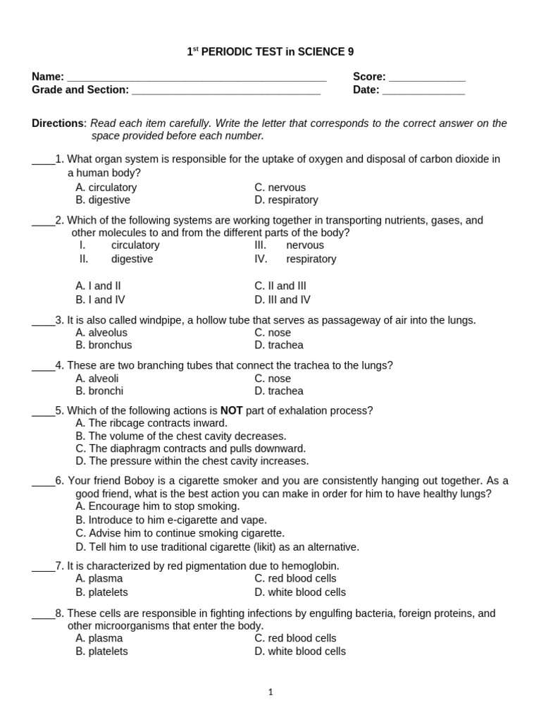 Periodic Test Science 9 Q1 Edited | PDF | Dominance (Genetics ...