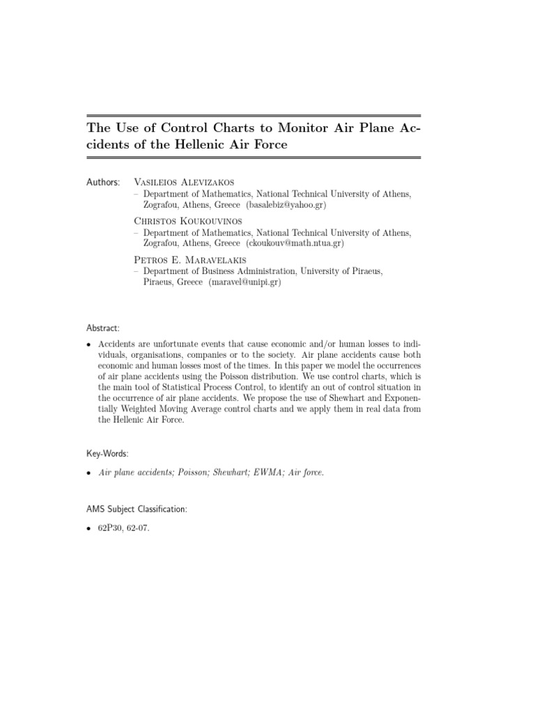 Control Charts for Hellenic Air Force Accidents | PDF | Moving Average ...