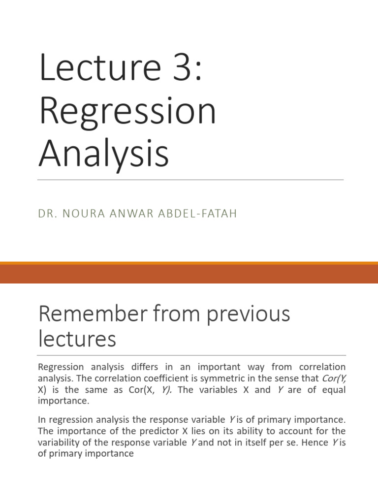 Lecture 3 - Advanced Topics (1) | PDF | Linear Regression | Dependent And Independent Variables