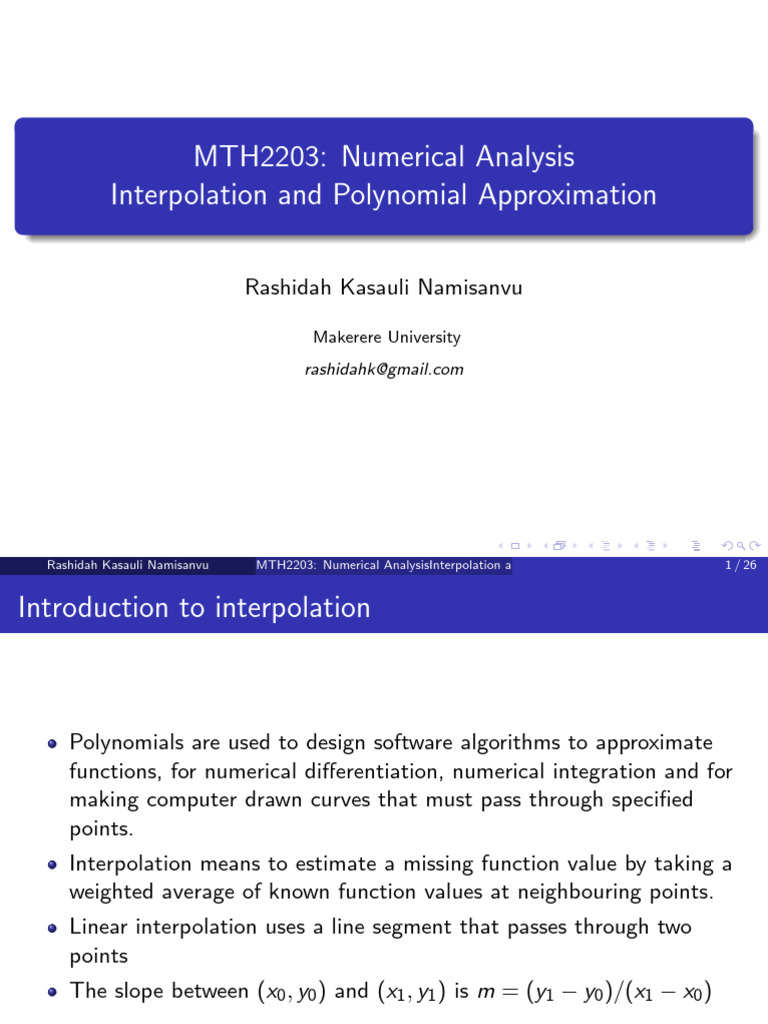 Polynomial Approximation | PDF | Finite Difference | Interpolation
