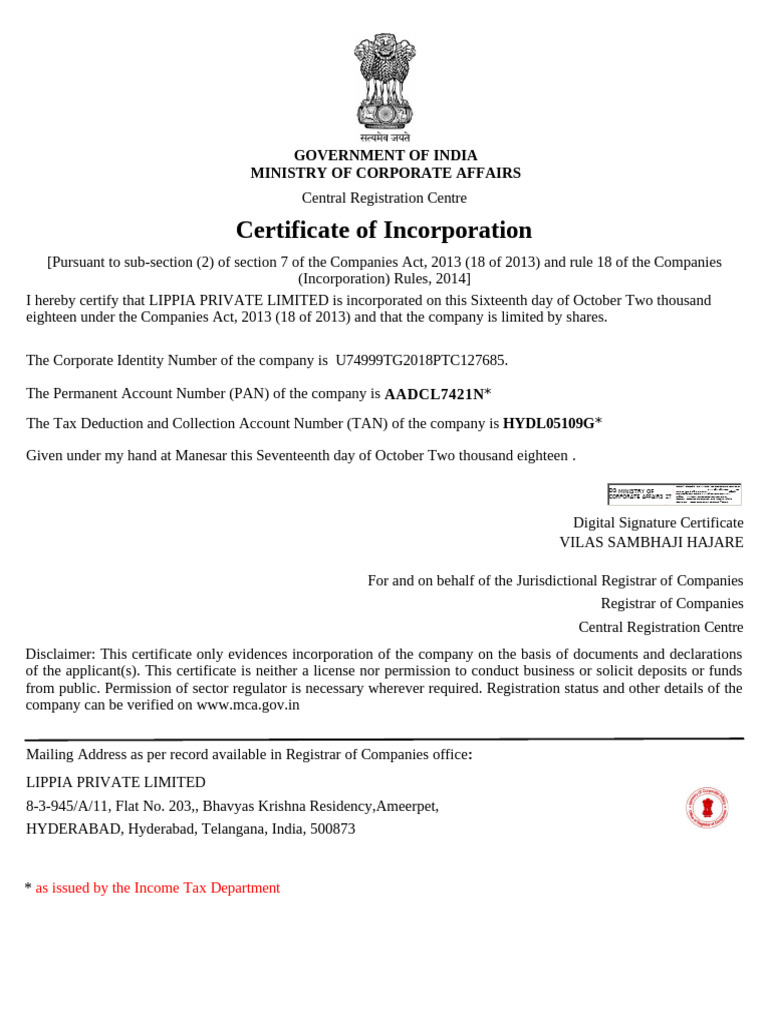 591024846-Certificate-of-Incorporation-1-1 (1) | PDF | Taxes ...
