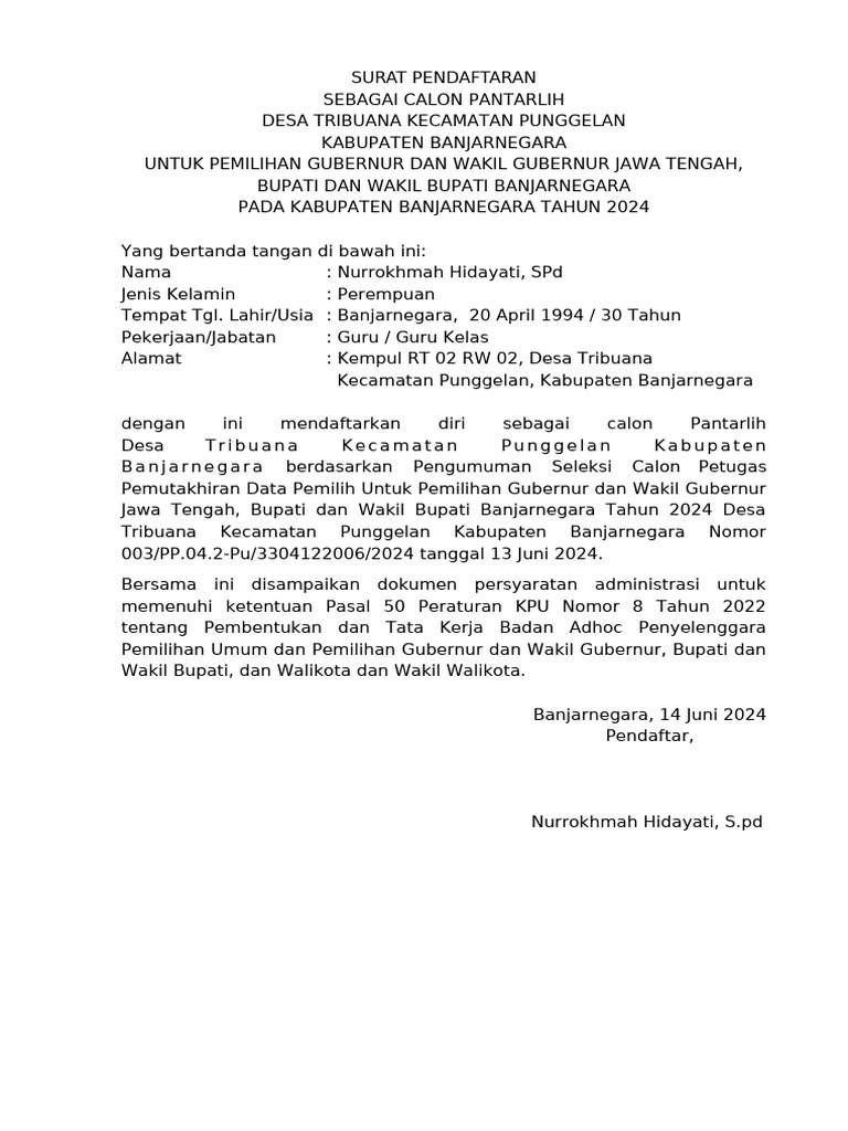 Pendaftaran Pantarlih | PDF