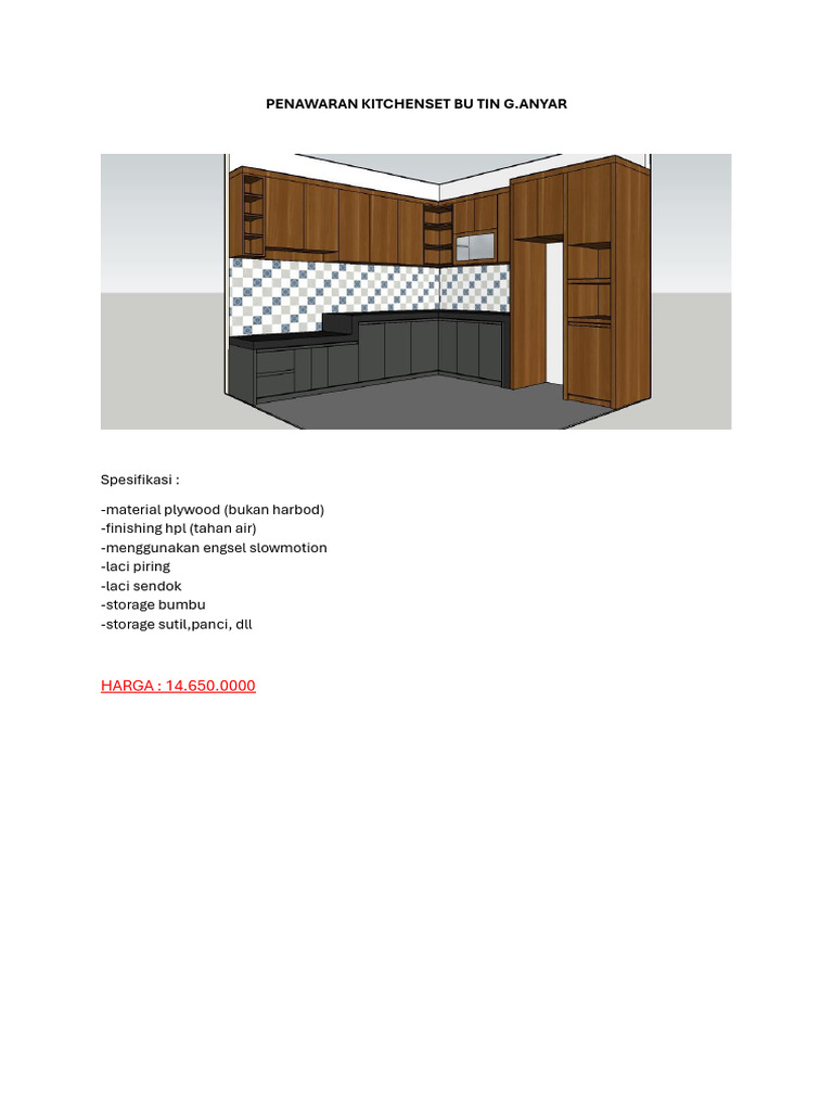 Penawaran Kitchenset | PDF