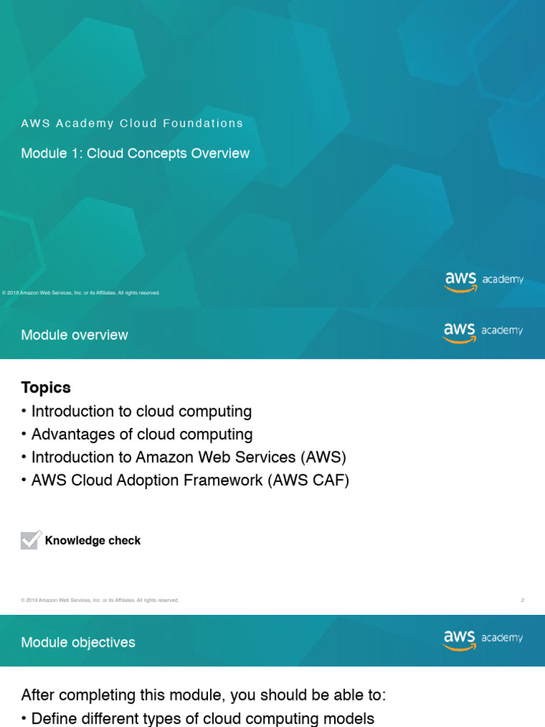 4 AWS Modules 00 01 02 03 | PDF | Amazon Web Services | Cloud Computing
