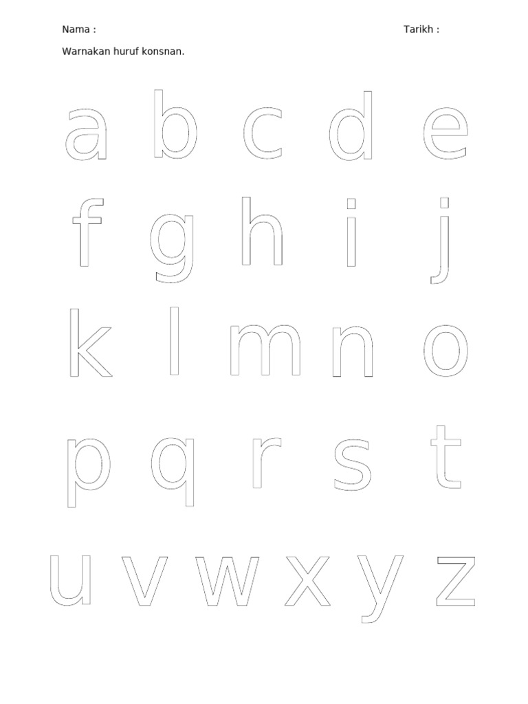 Warnakan Huruf Konsonan 1 | PDF