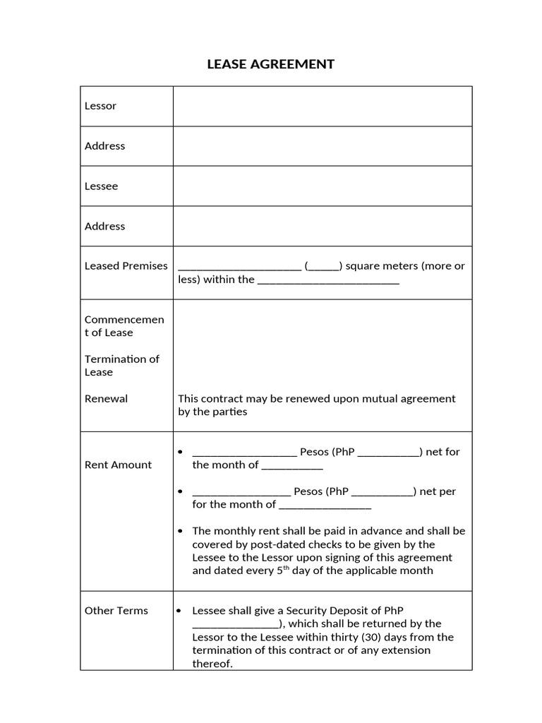Lease Agreement Template for Rental Properties | PDF | Lease | Real ...