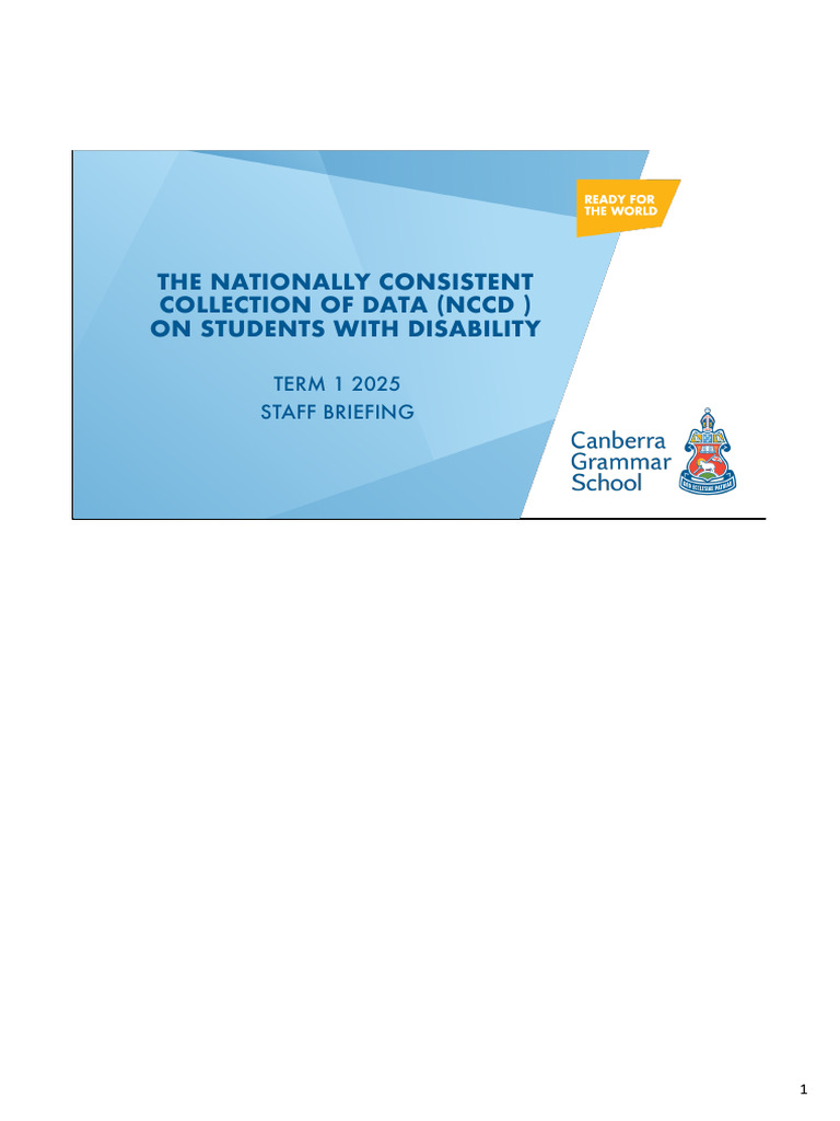 Term 1 NCCD Staff Briefing Presentation | PDF | Disability ...