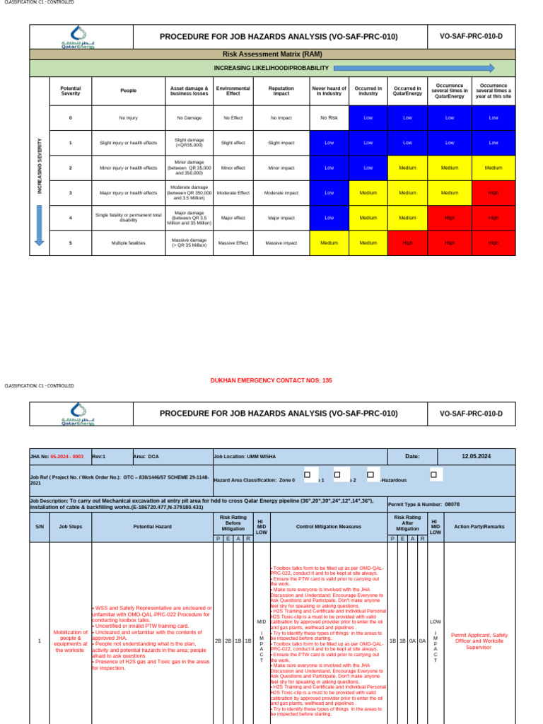 Jha-Manual Trench Excavation | PDF | Occupational Safety And Health | Hazards