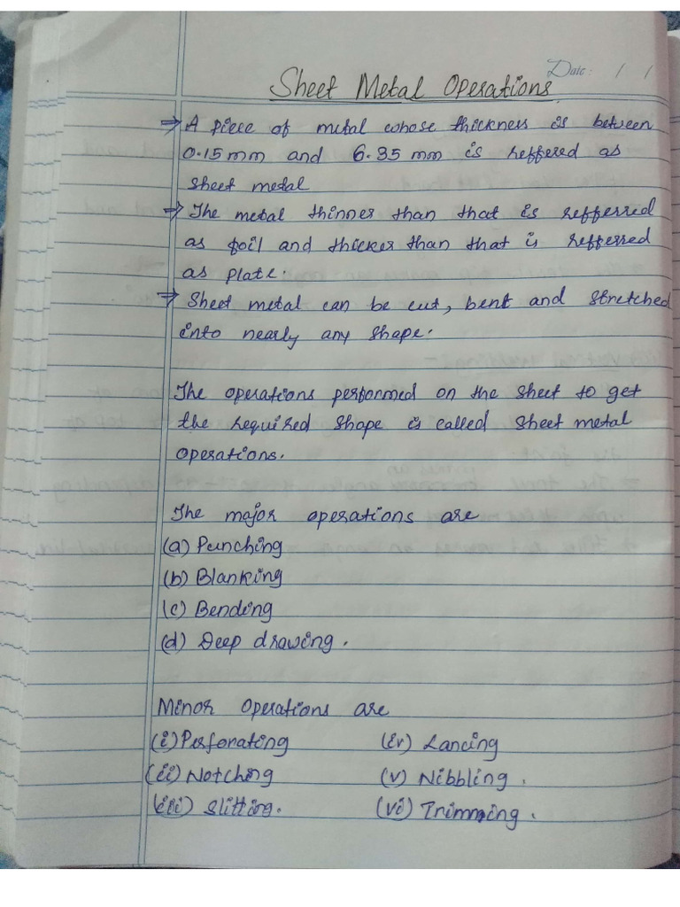 Sheet Metal Operations | PDF