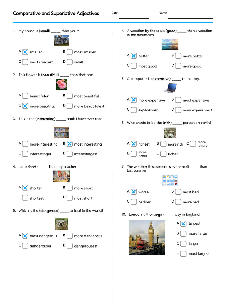 Comparative and Superlative Quiz | PDF