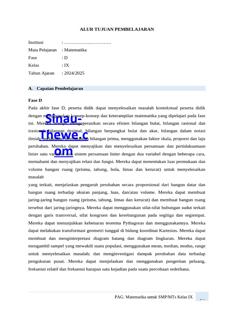 ATP MTK Kls 9 S 1 2024-2025 | PDF