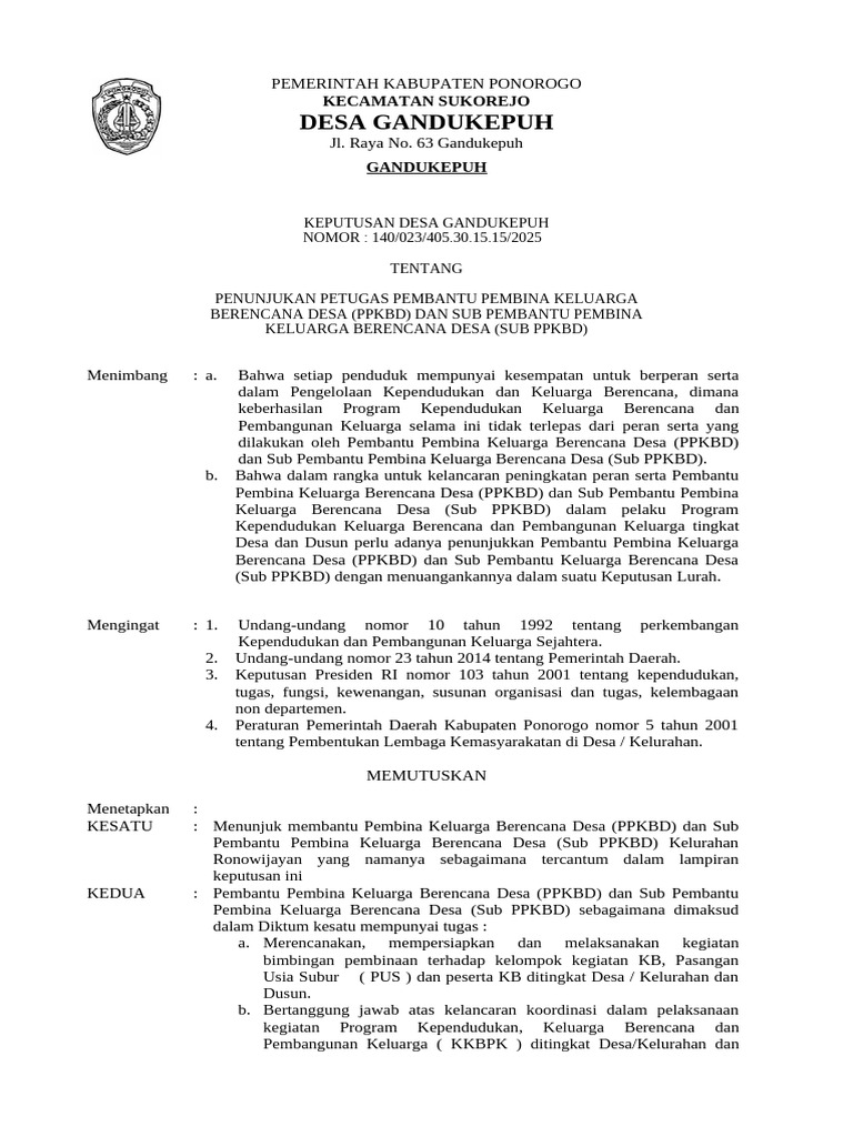 SK PPKBD Dan Sub PPKBD 2023 | PDF