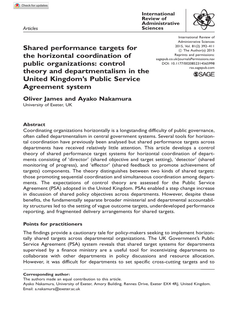 James Nakamura 2015 Shared Performance Targets For The Horizontal ...