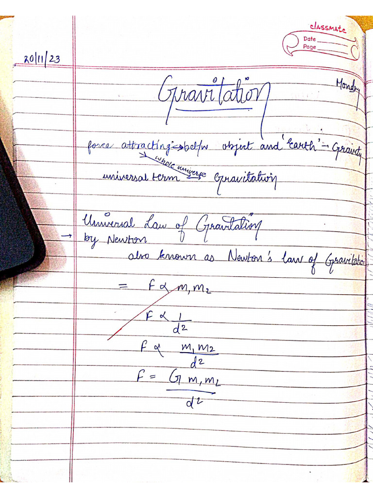 Notes Class 9 Gravitation | PDF