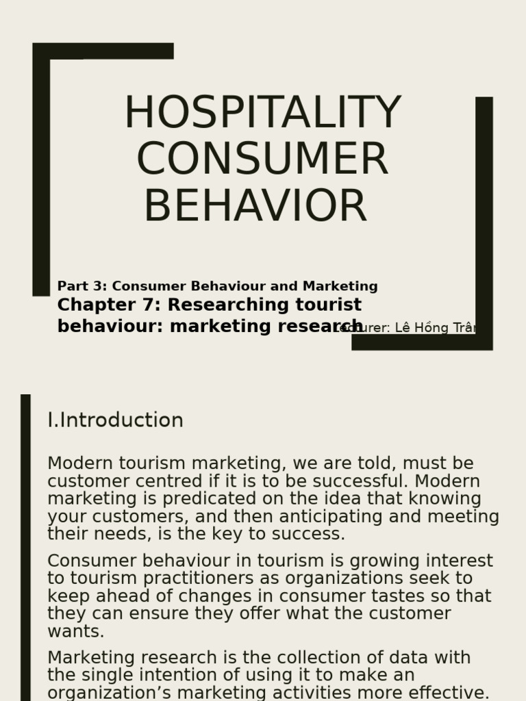 Understanding Tourist Consumer Behavior | PDF | Behavior | Survey ...