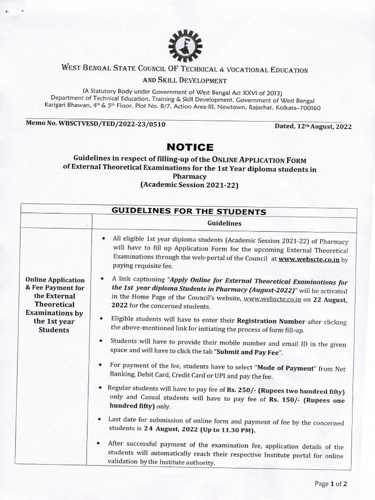 Guidelines For Online Form Fill Up - 0001 | PDF