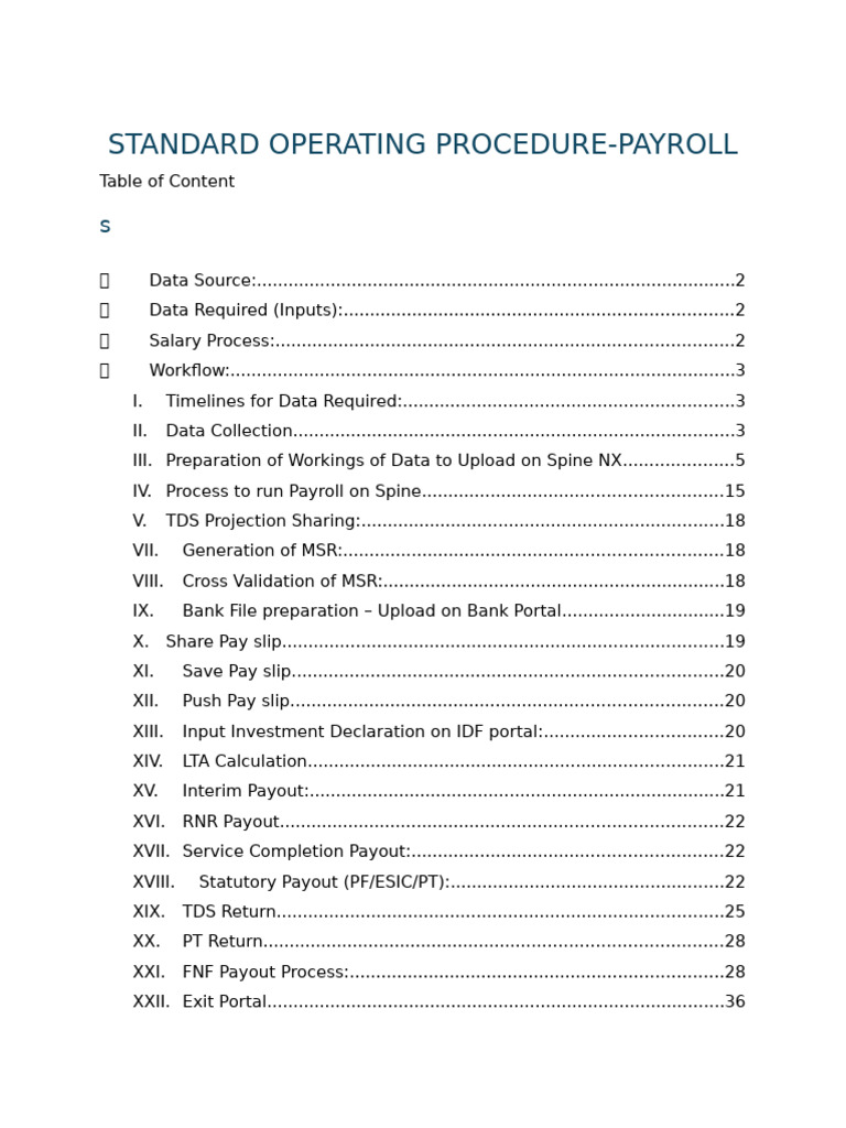Payroll SOP Reveiwed | PDF | Payroll | Salary