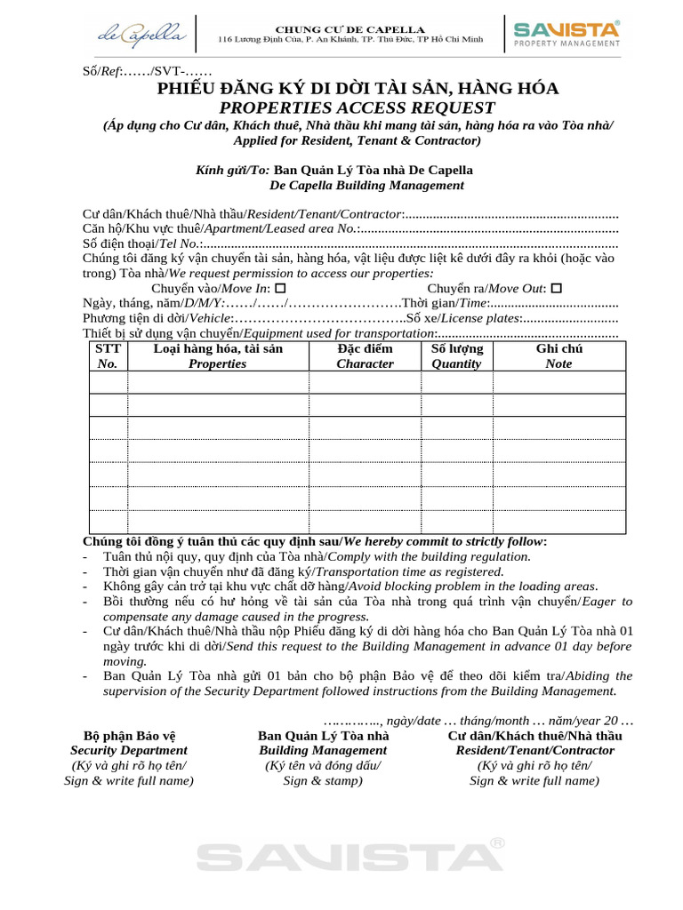 Phieu Dang Ky Di Doi Tai San Hang Hoa | PDF