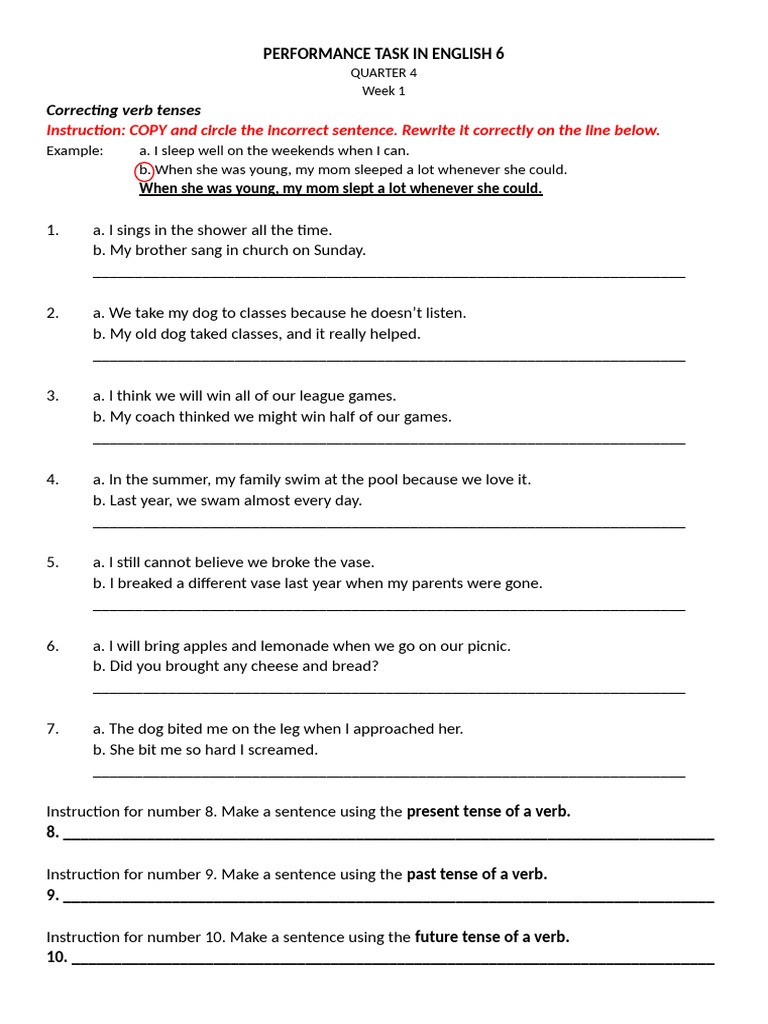 Q4 Week 1 Performance Task English 6 | PDF