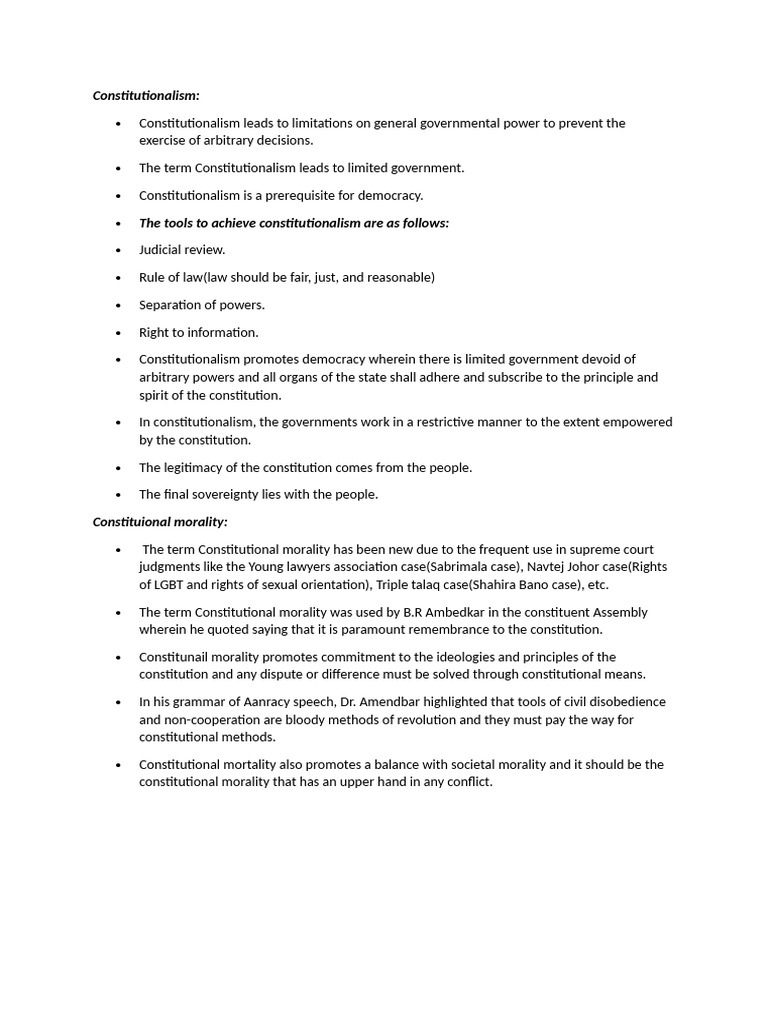 Constitutionalism and C. Morality | PDF | Constitution | Justice