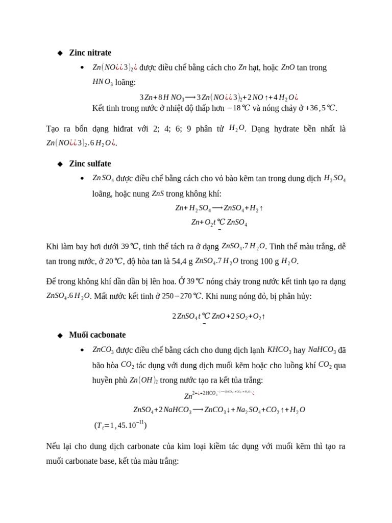 ZINC-phần 2 TCHH | PDF