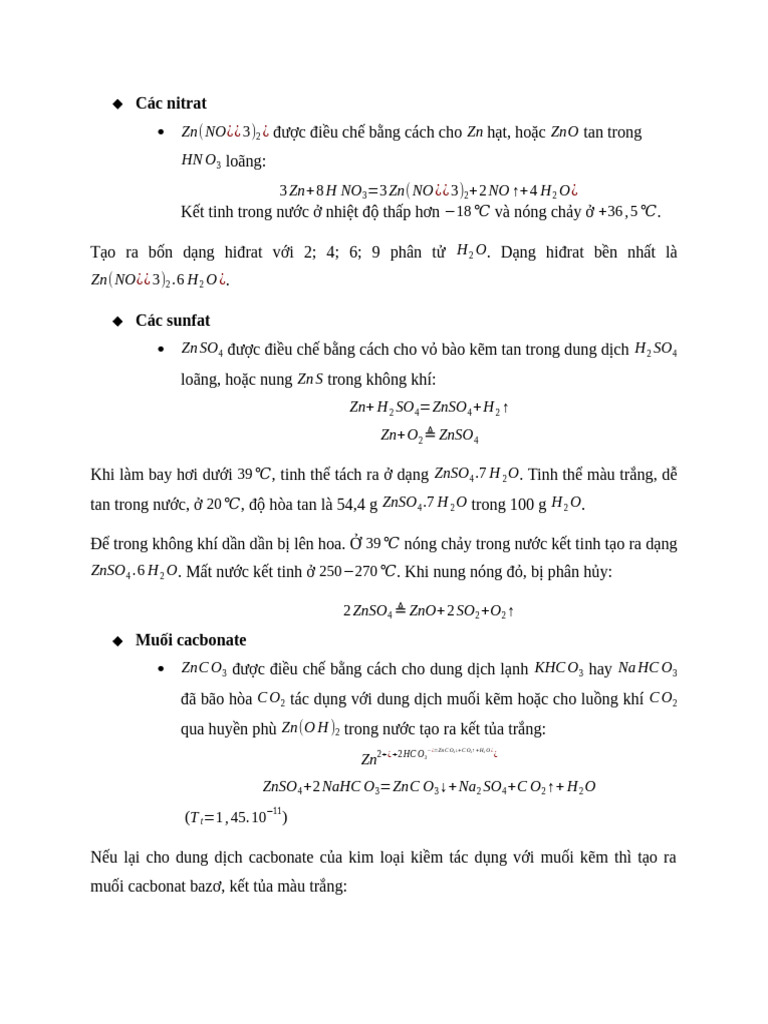 ZINC-phần 2 TCHH | PDF