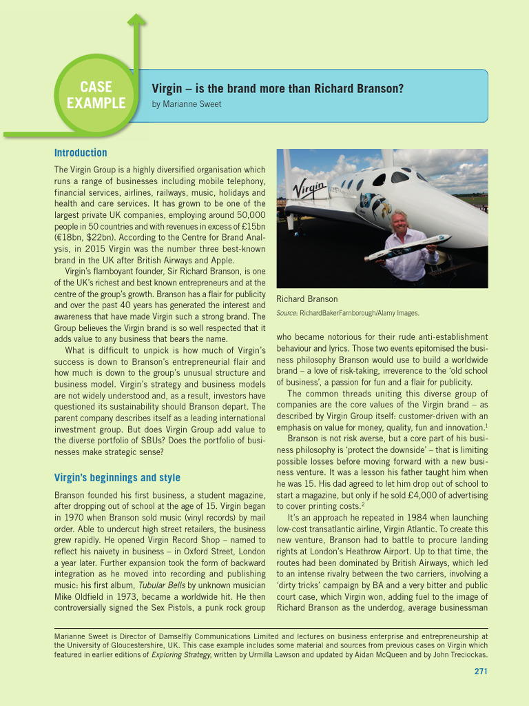 Virgin Group: Branson's Business Strategy | PDF | Brand | Business