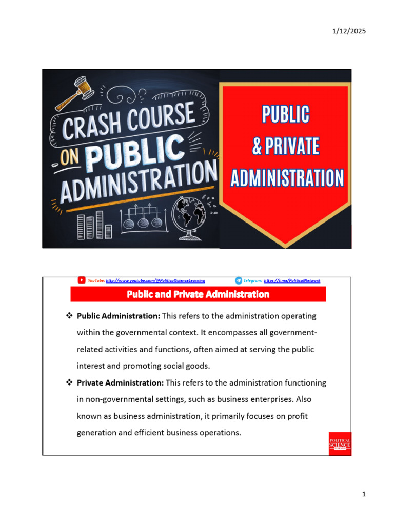 Public vs. Private Administration Overview | PDF | Outsourcing | Policy