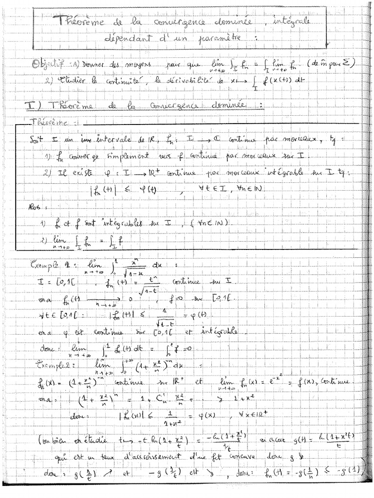Intégrales À Paramètres Cours Math | PDF
