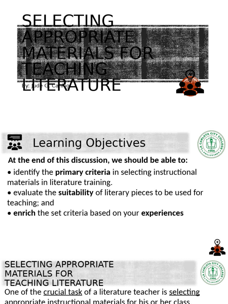Selecting Materials for Literature Teaching | PDF | English As A Second ...